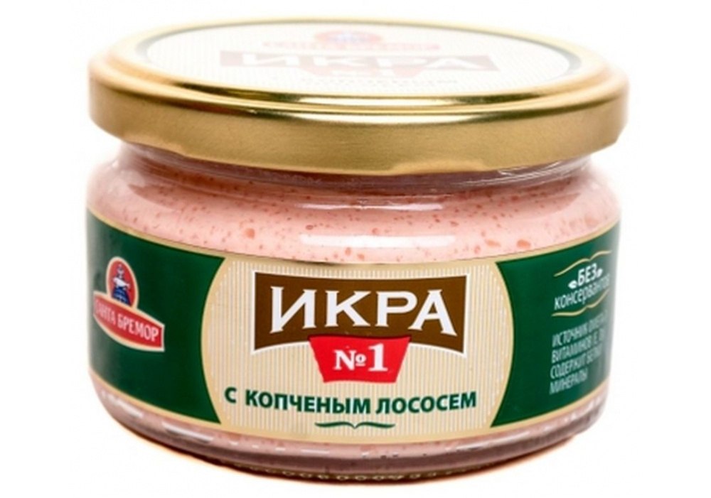 Купить Икра мойвы подкопченая с кусочками лосося, 180г - ПАПИРУС