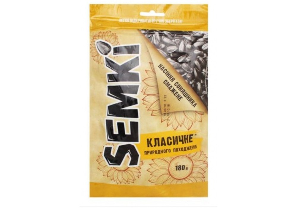 Купить Семечки подсолнечника Semki жареные несоленые, 180г - ПАПИРУС