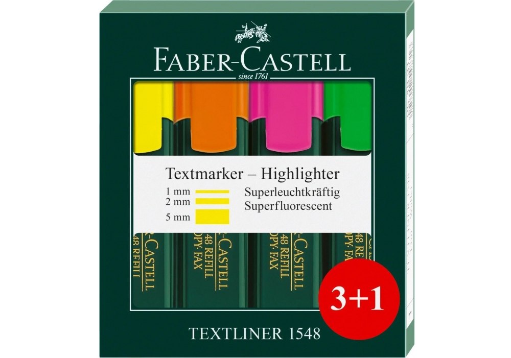 Купить Набор маркеров Faber-Castell Textliner REFILL 1548 (4 цвета) в ...
