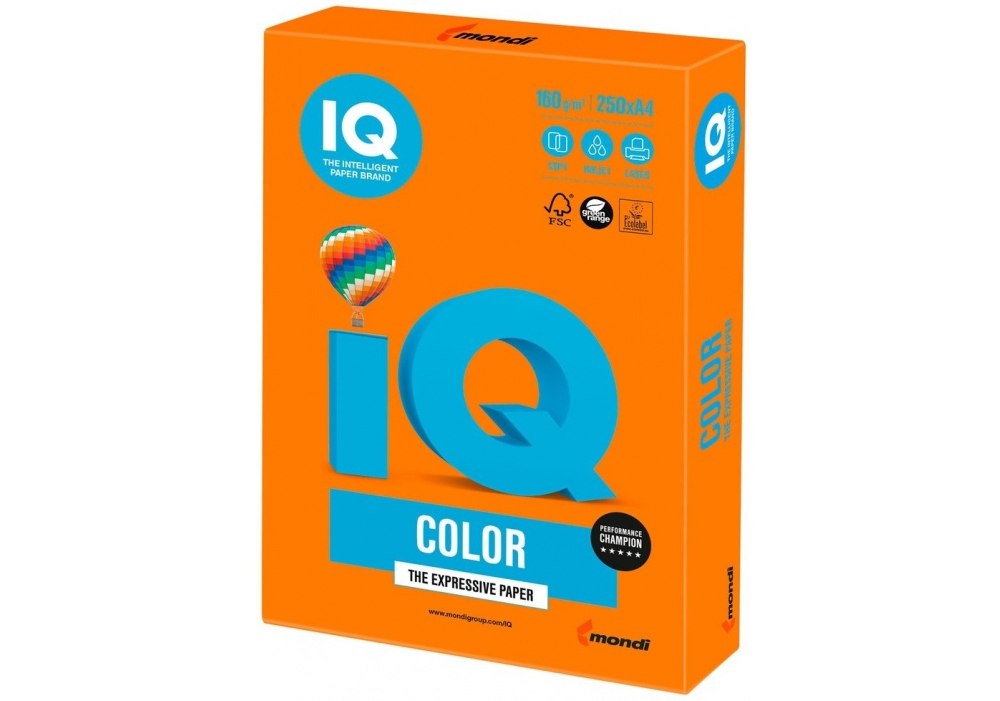 Купить Бумага А4 IQ Color OR43 оранжевый 160 г/м2 250 л - ПАПИРУС