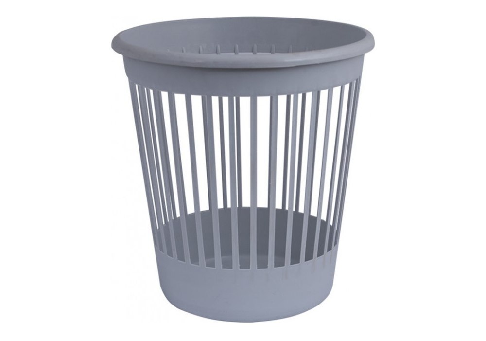 Купить Корзина для бумаги пластиковый серый, 10л - ПАПИРУС
