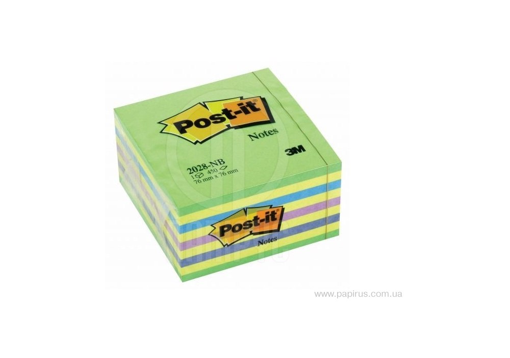 Купить Стикеры блок-неон POST-IT, 76х76, зеленый, 450л. - ПАПИРУС