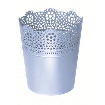 Купить Вазон для цветов LACE 160 мм круглый небесный - ПАПИРУС